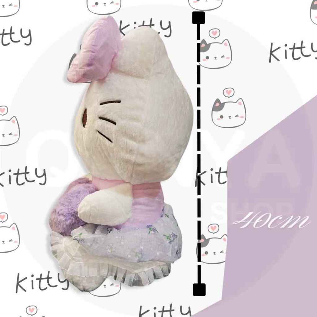 Hello Kitty Peluche con Fresa, Corazón – Muñeca Sanrio Edición Rosa, Morado 💕 – Qanya Shop